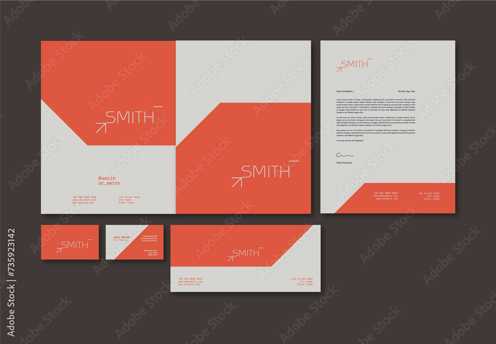 Minimalist Technology Company Stationery Set Template Stock Template ...