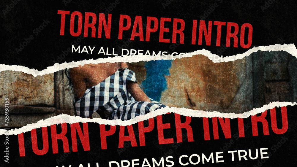 Torn Paper Intro Logo Reveal Stock Template | Adobe Stock