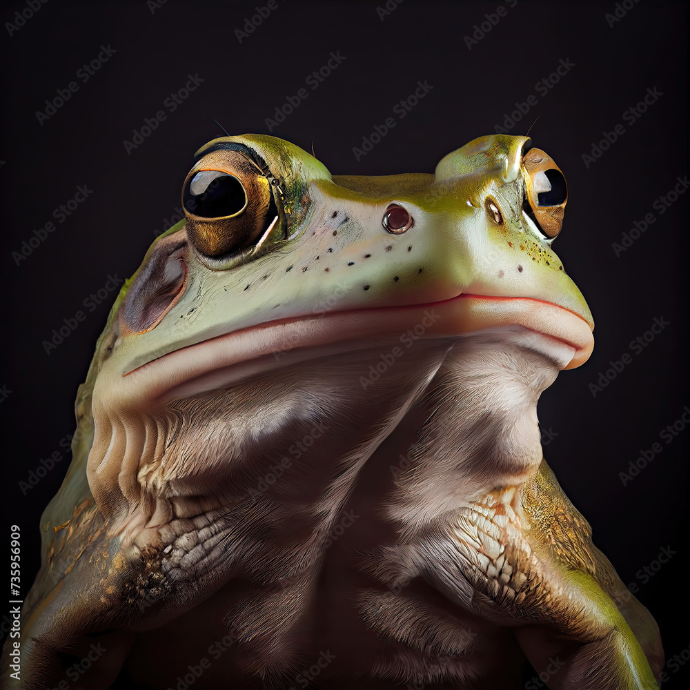 Bullfrog Close-Up Portrait in Professional Studio Setting Stock Photo ...