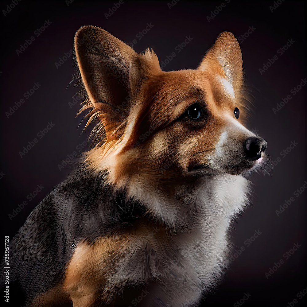 Elegant Corgi Portrait in Professional Studio Setting Stock Photo ...