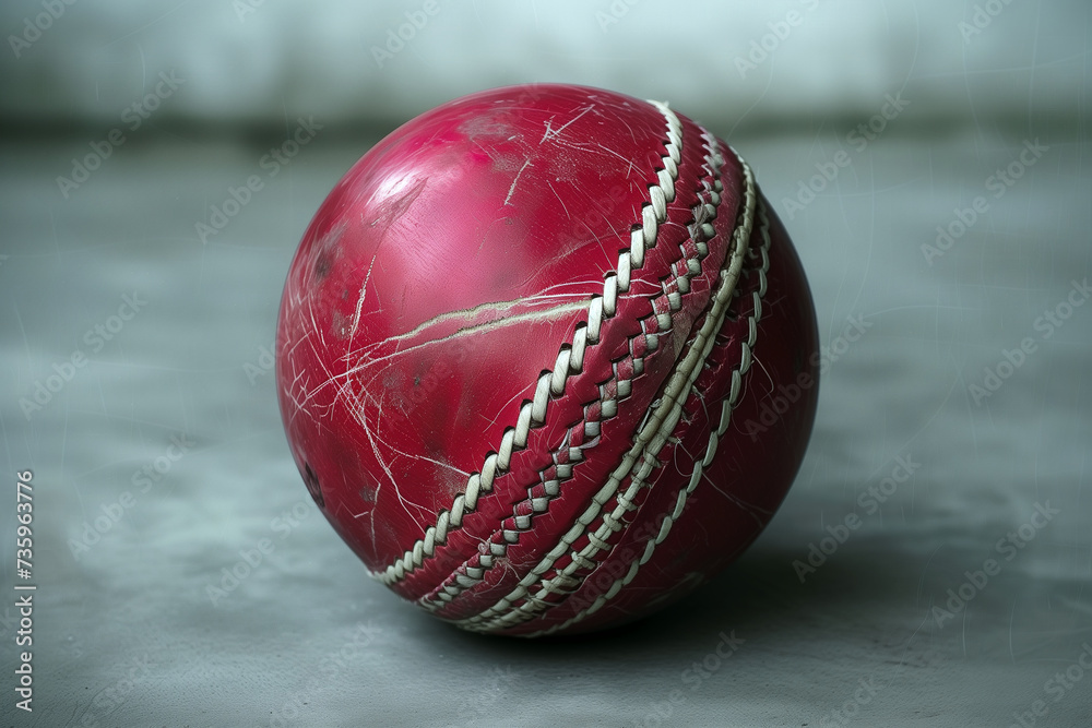 Crimson Sphere A Close Look at the Iconic Red Cricket Ball Stock Photo ...