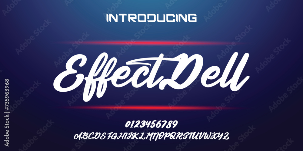 Vetor de Simple bold brush script font, with Uppercase and Lowercase ...