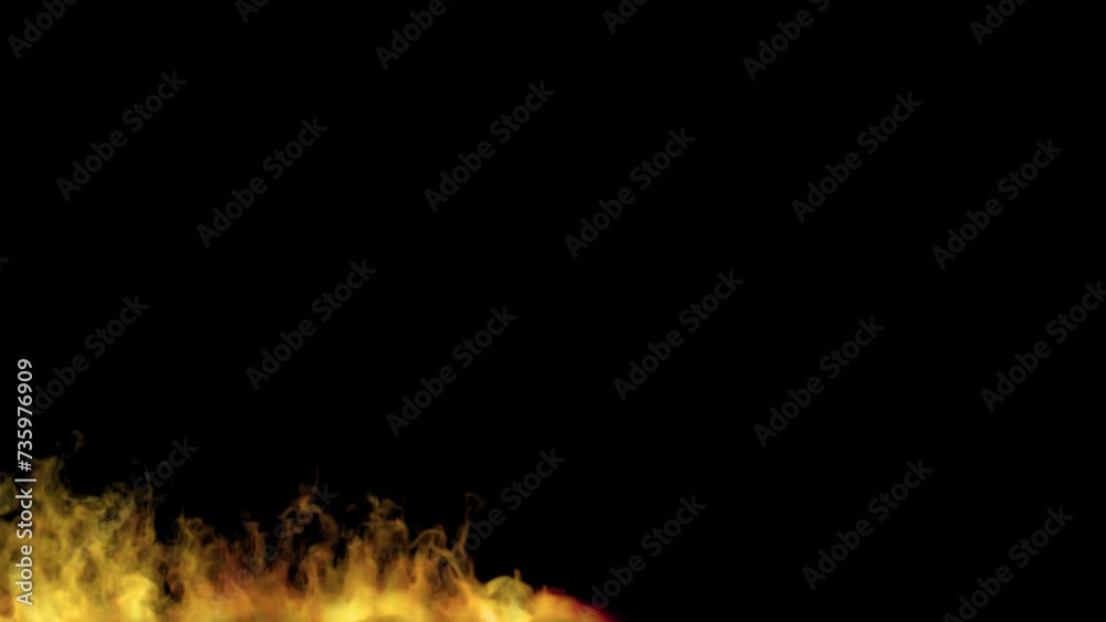 Spreading Flames Overlay. Flames spread and burn across the bottom of ...