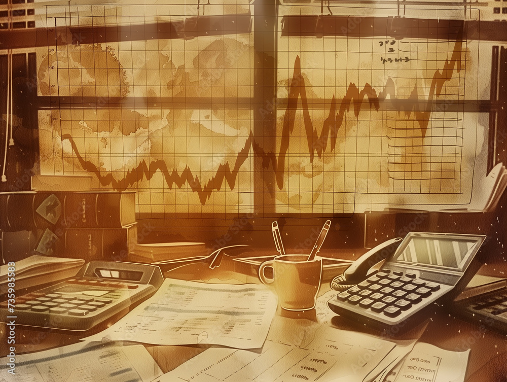 investment financial data chart with ascending profit lines, detailed ...