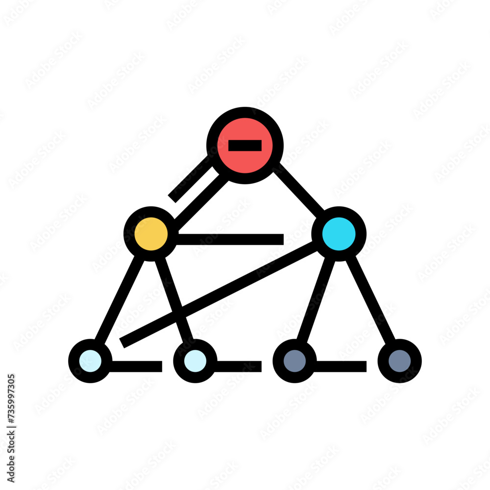 Vecteur Stock breadth first search bfs color icon vector. breadth first ... Vecteur Stock breadth first search bfs color icon vector. breadth first ...