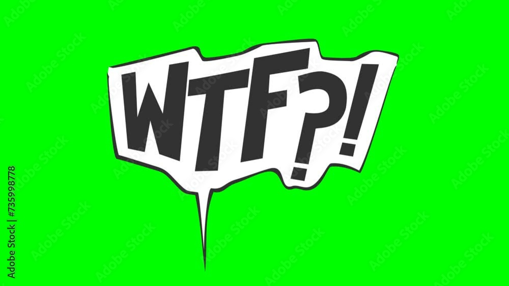 Appearance of a black and white comic speech bubble with the phrase ...