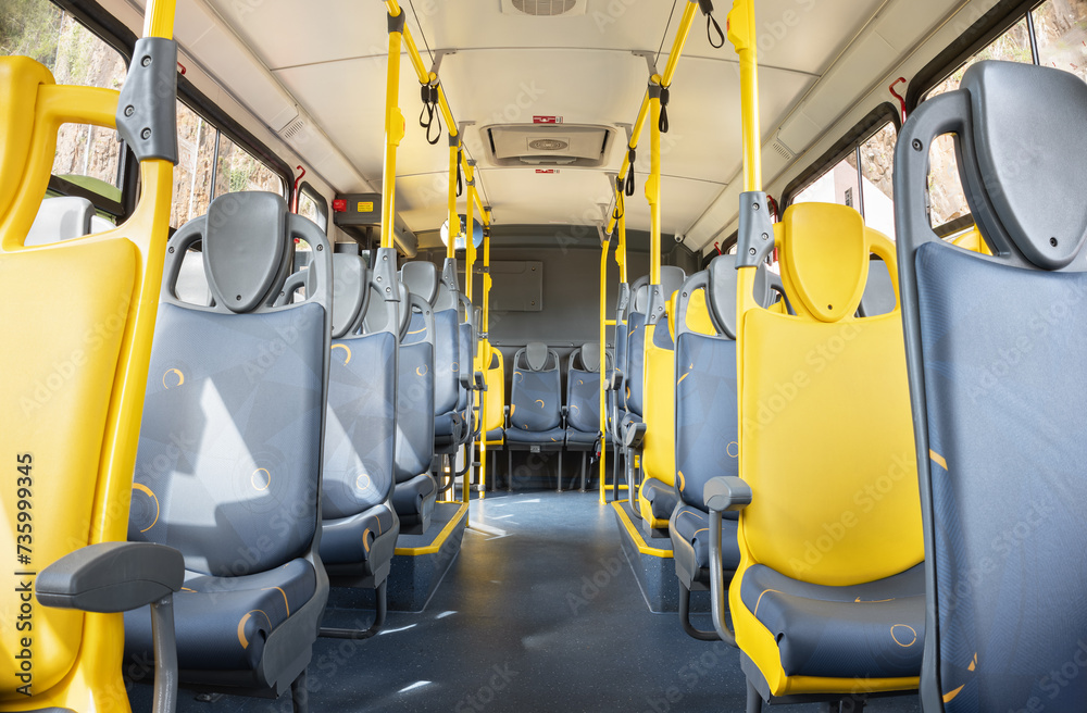 Interior of a bus on display at Nineteenth Edition of Bus Brasil Fest ...