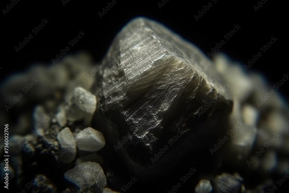 Edingtonite is a rare precious natural stone on a black background. AI ...