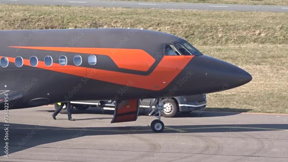 Business Jet Door opening at private jet terminal Private Business ...