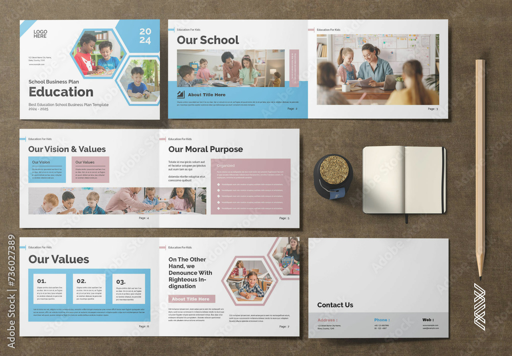 Education School Plan Template Landscape Stock Template | Adobe Stock