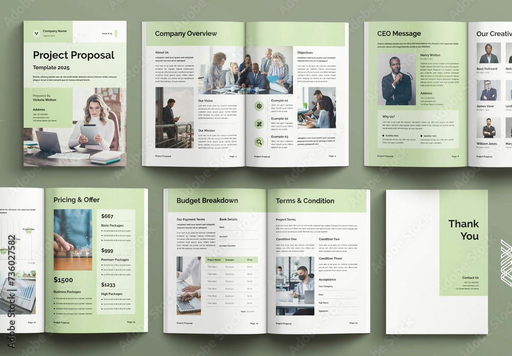 Project Proposal Template Design Layout Stock Template | Adobe Stock