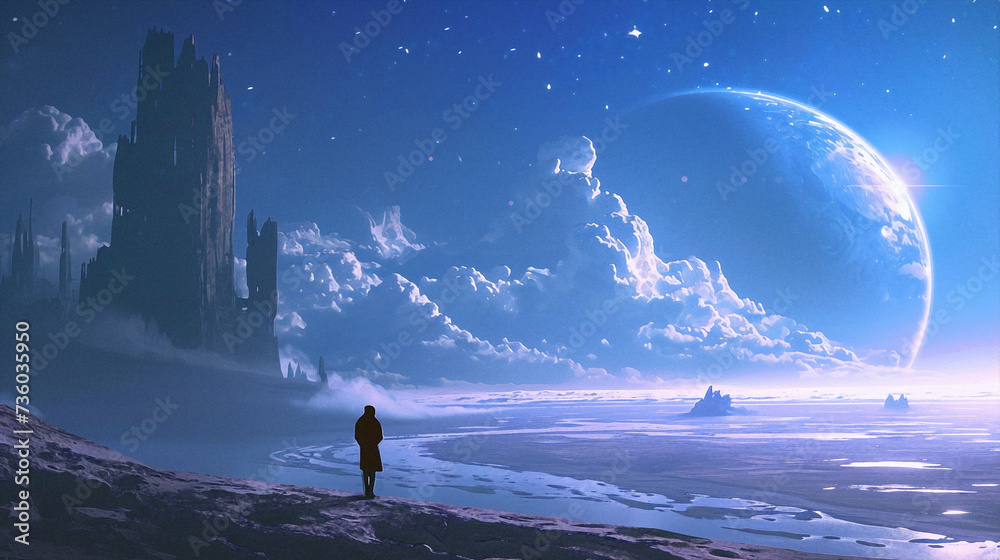 6K Desktop Wallpaper of Space, Galaxy, Planets and Stars Stock ...