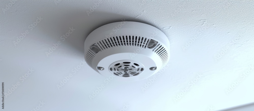 Ceiling-mounted smoke detector for fire safety precautions in buildings ...