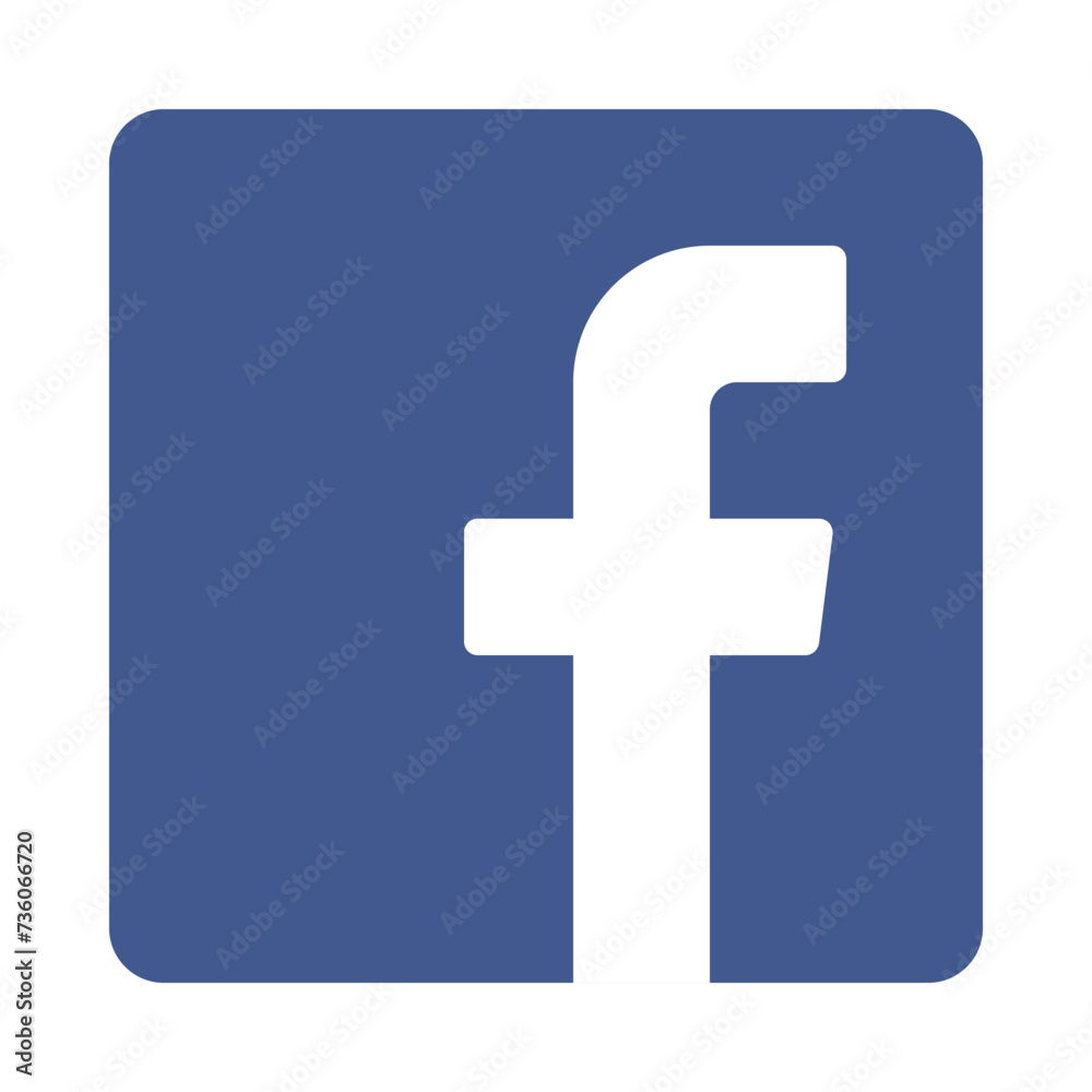 Facebook Logo Icon - Social Media Brand Symbol Stock Vector | Adobe Stock