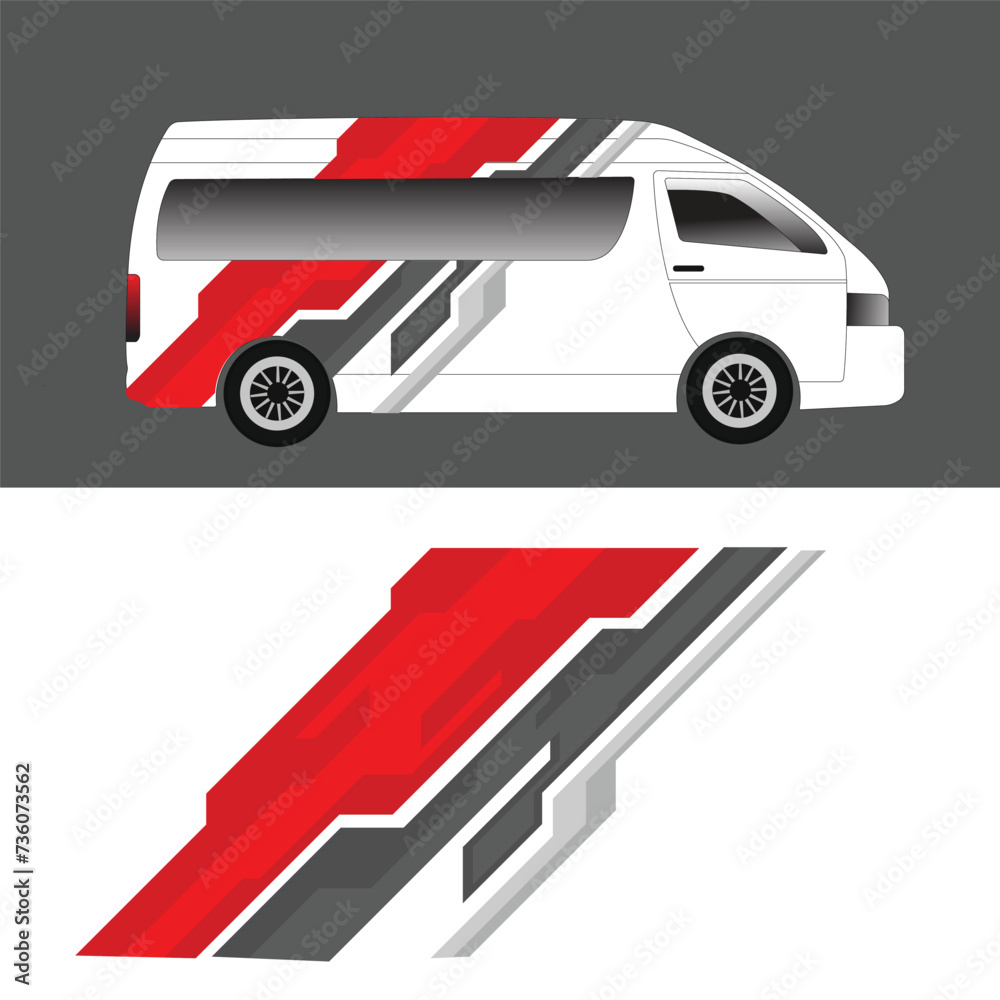 car van decal design vector. commercial van wrap decals. Stock Vector ...