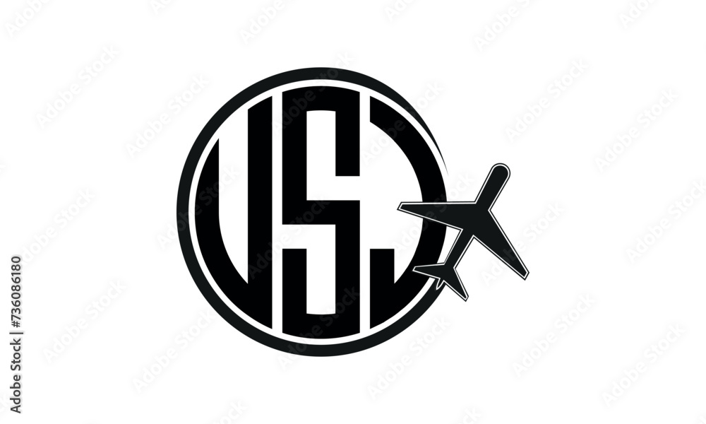 USJ three initial letter circle tour & travel agency logo design vector ...