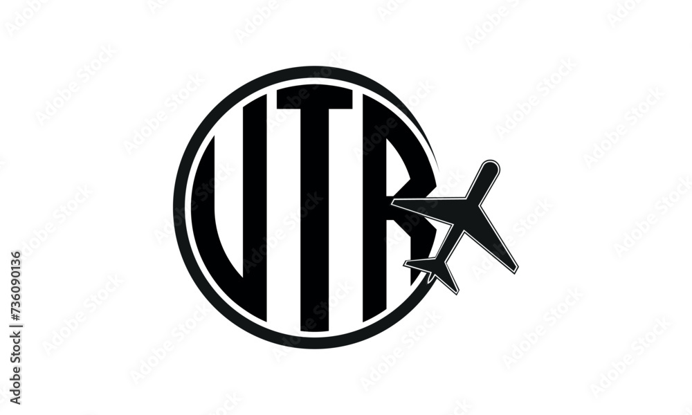 UTR three initial letter circle tour & travel agency logo design vector ...