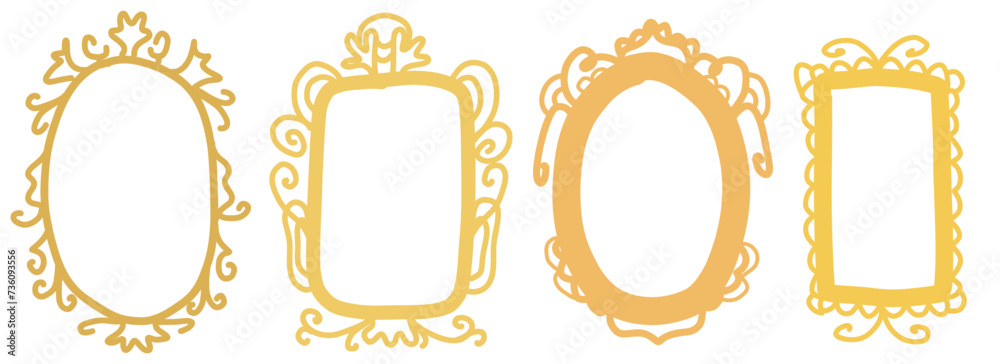 Princess frame. Royal mirror frames and majestic prince doodle borders ...