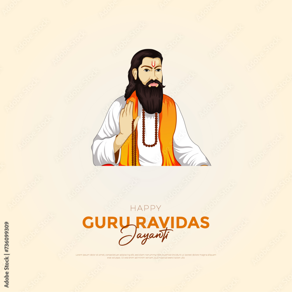 vector illustration of Guru Ravidass Jayanti card,poster background ...