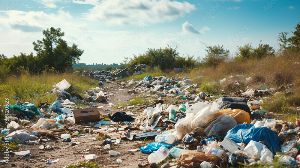 Illegal dumping of rubbish in natural environment. Fly tipping, bad ...