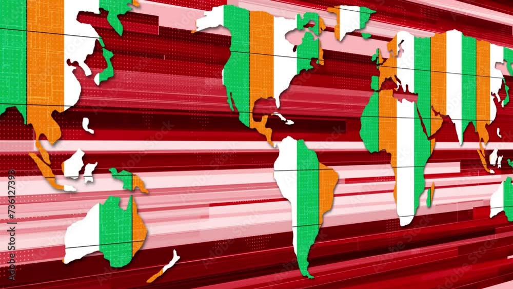 Cote dIvoire Ivory Coast flag breaking news earth map technology ...