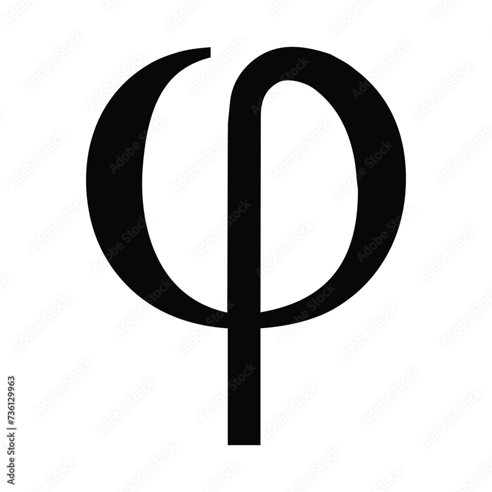 Phi greek letter , Phi symbol vector illustration Stock Vector | Adobe ...
