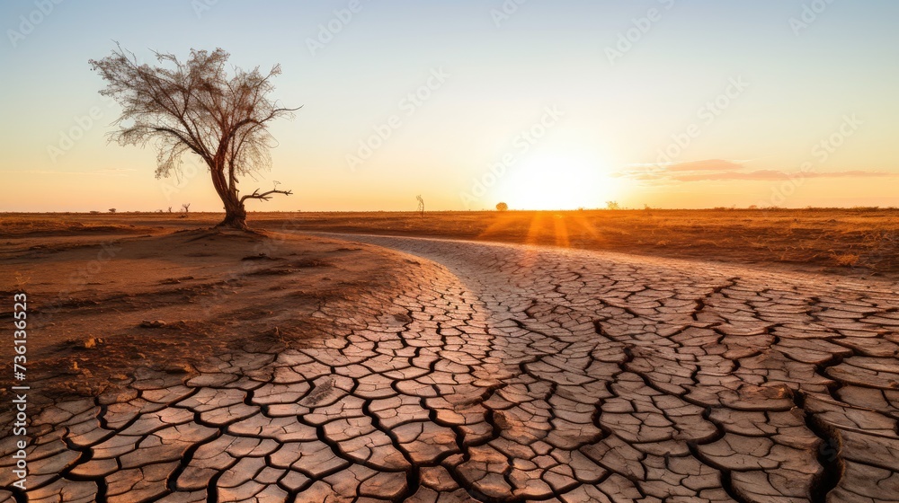 Global warming, extreme weather events and cracked dry soil. The impact ...