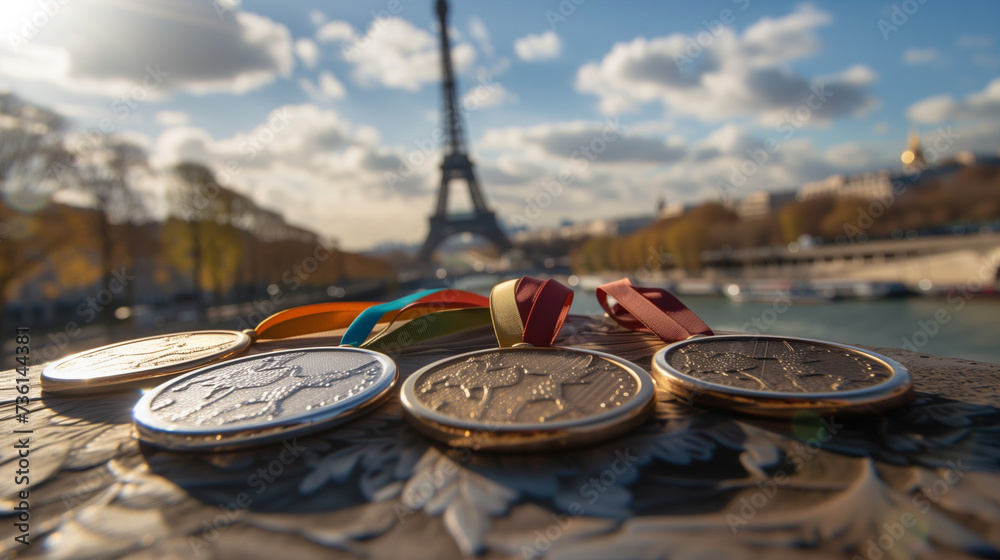 Fotka „Paris olympics games France 2024 ceremony medal running sports ...