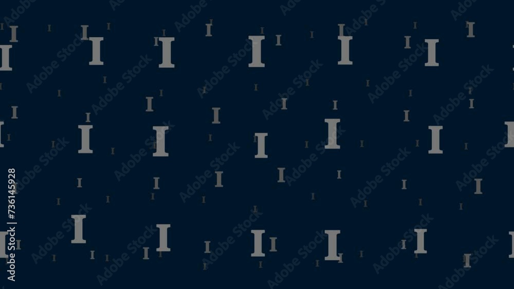 Capital letter I symbols float horizontally from left to right ...