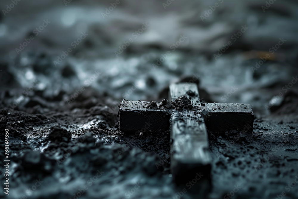 Symbol of Faith Christian Cross and Ash Symbolizing Sacrifice and ...
