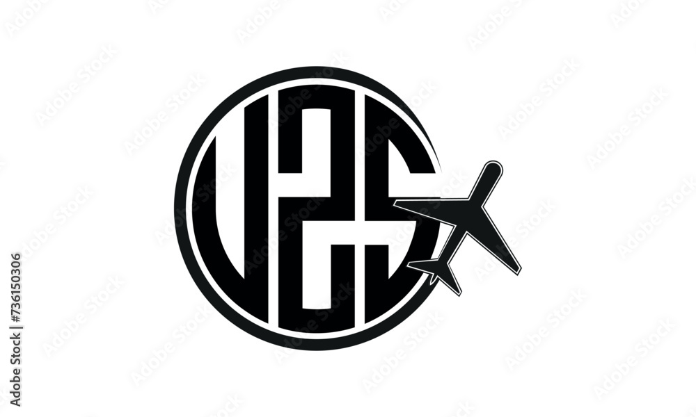 UZS three initial letter circle tour & travel agency logo design vector ...