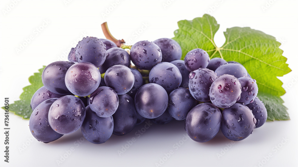 Pile of grapes varieties isolated on white background. closeup of ...