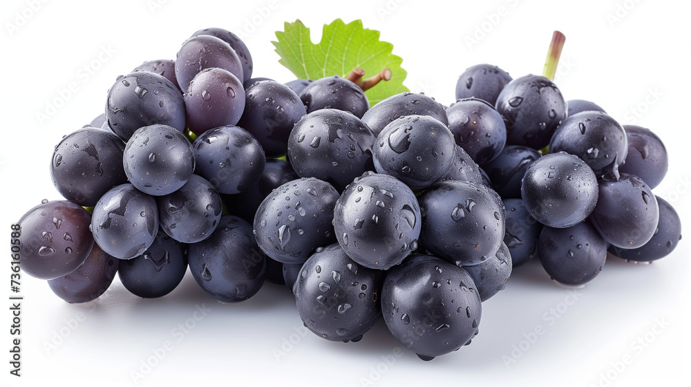 Pile of grapes varieties isolated on white background. closeup of ...