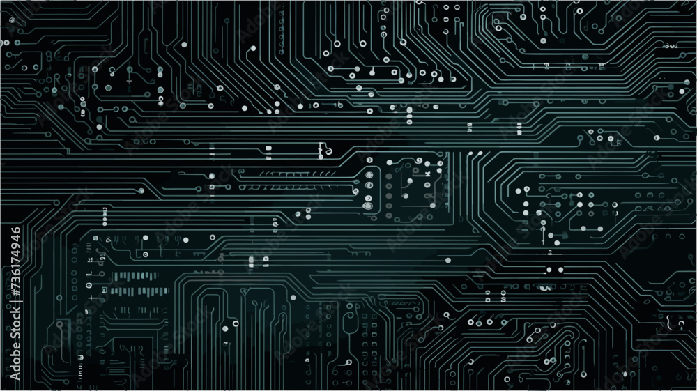 Vecteur Stock Circuit board patterns forming the shape of a computer ...