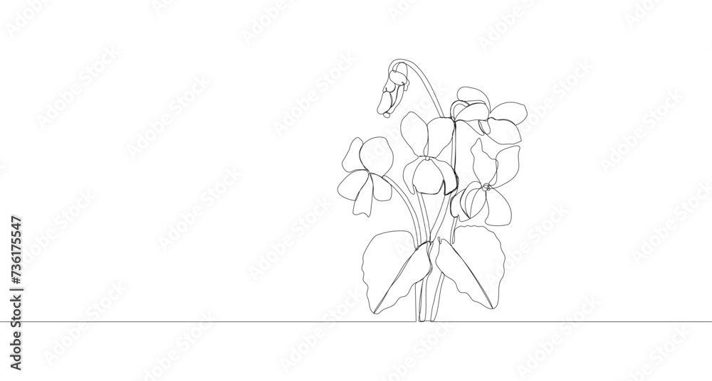 Single continuous one line art violet single line border. Concept ...