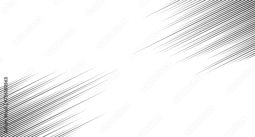 Dynamic diagonal corner speed lines background. Anime style line ...