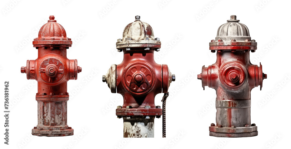 Set of Fire Hydrants Isolated on Transparent Background - PNG Stock ...