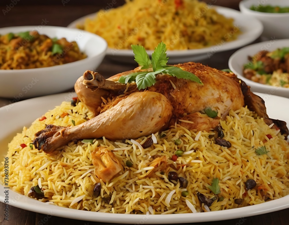 Chicken biryani Spicy Indian Malabar biryani Hyderabadi biryani, Dum ...