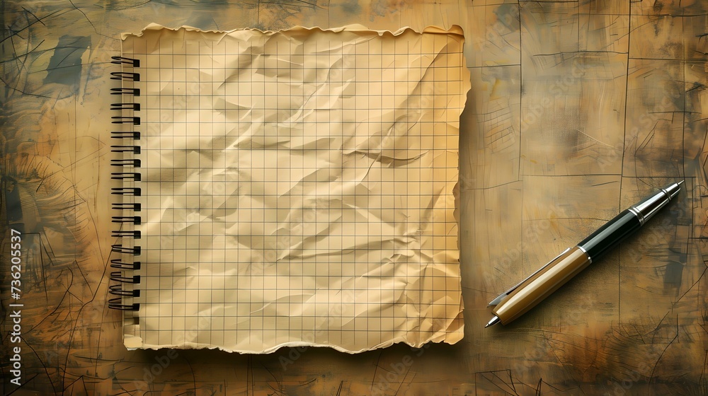 Vintage inspired setup with old paper and pen, perfect for storytelling ...