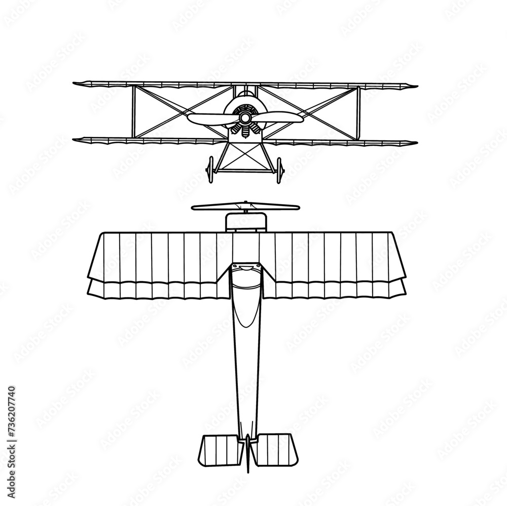 Technical sketch drawing Illustration ink sketch of aircraft line art ...