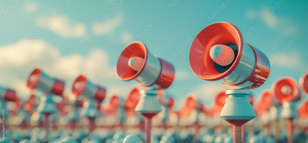 Red Retro Megaphones: Amplifying Ideas with Powerful Speech Marketing ...