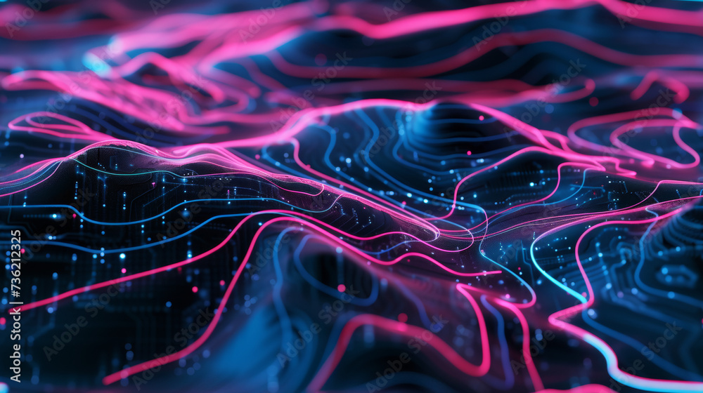 courbe de niveau d'un décor abstrait en relief avec des lignes ...