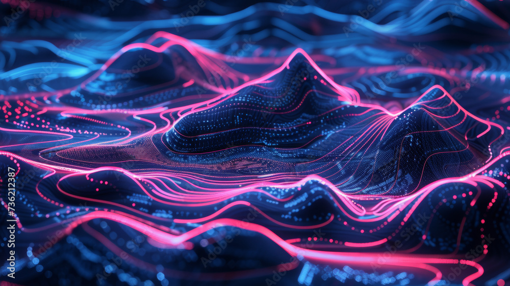 courbe de niveau d'un décor abstrait en relief avec des lignes ...