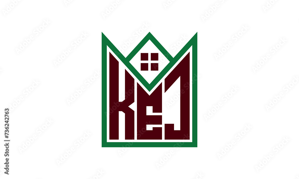 KEJ initial letter real estate builders logo design vector ...