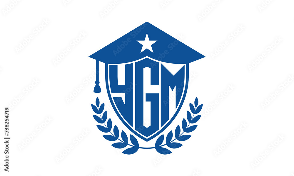 YGM three letter iconic academic logo design vector template. monogram ...