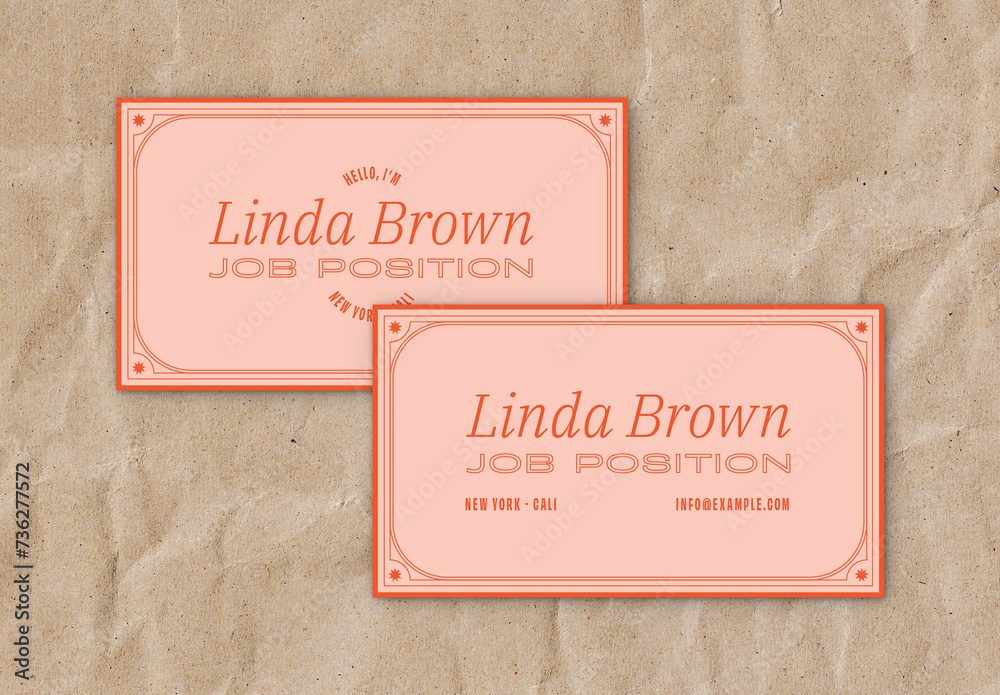 Simple Business Card with Decorative Border Stock Template | Adobe Stock