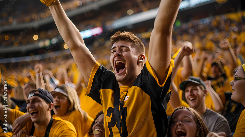 The exhilarating moment of a sports victory celebration, showcasing a ...