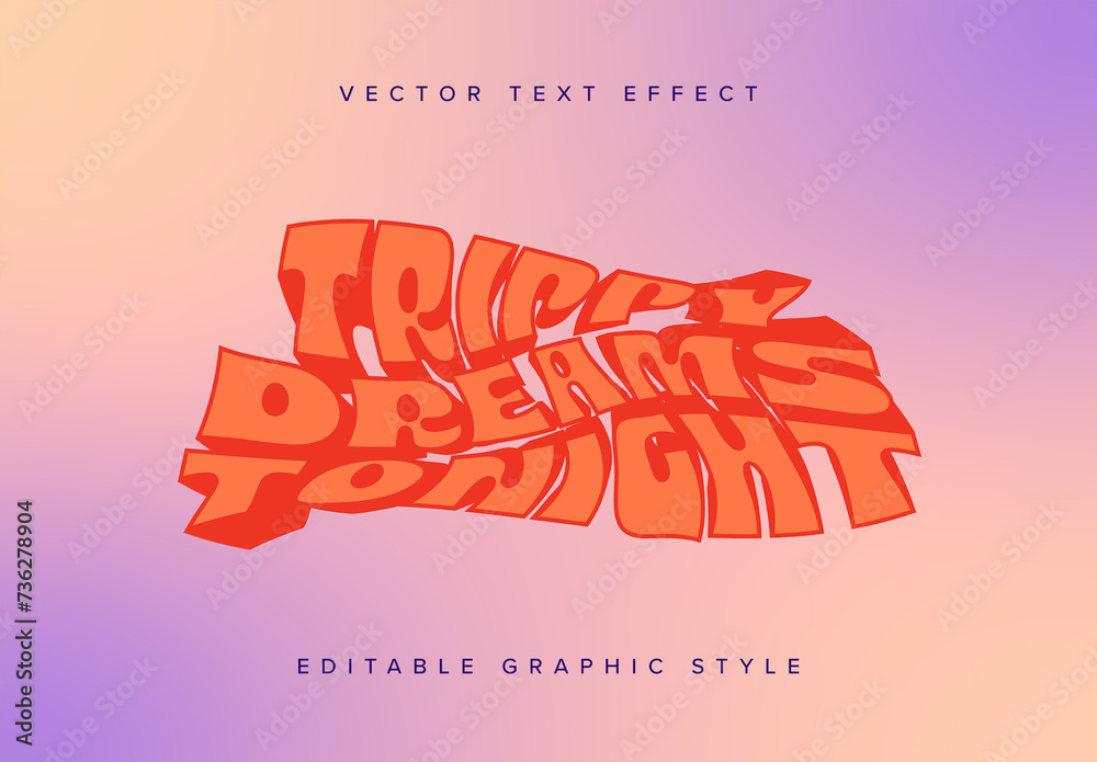 Warped 3d Text Effect Mockup Stock Template | Adobe Stock
