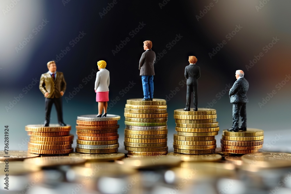 Ascending the Financial Ladder Miniature Businessmen Strategically ...