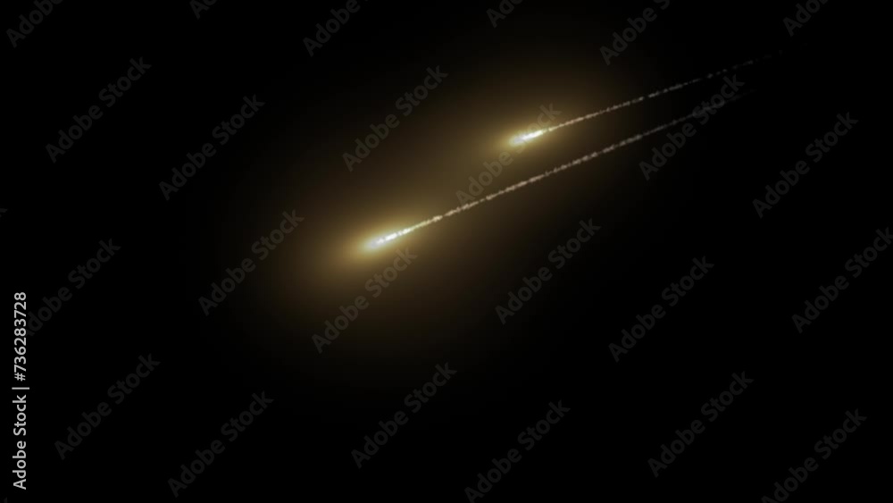 Several meteorite trails of fire and smoke (3D) Animation of a meteor ...